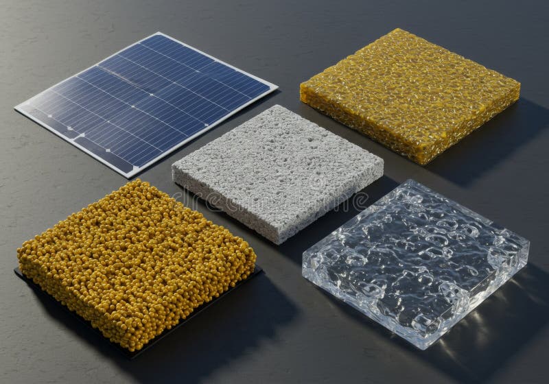 Solar Panel and Textured Material Samples Stock Illustration ...