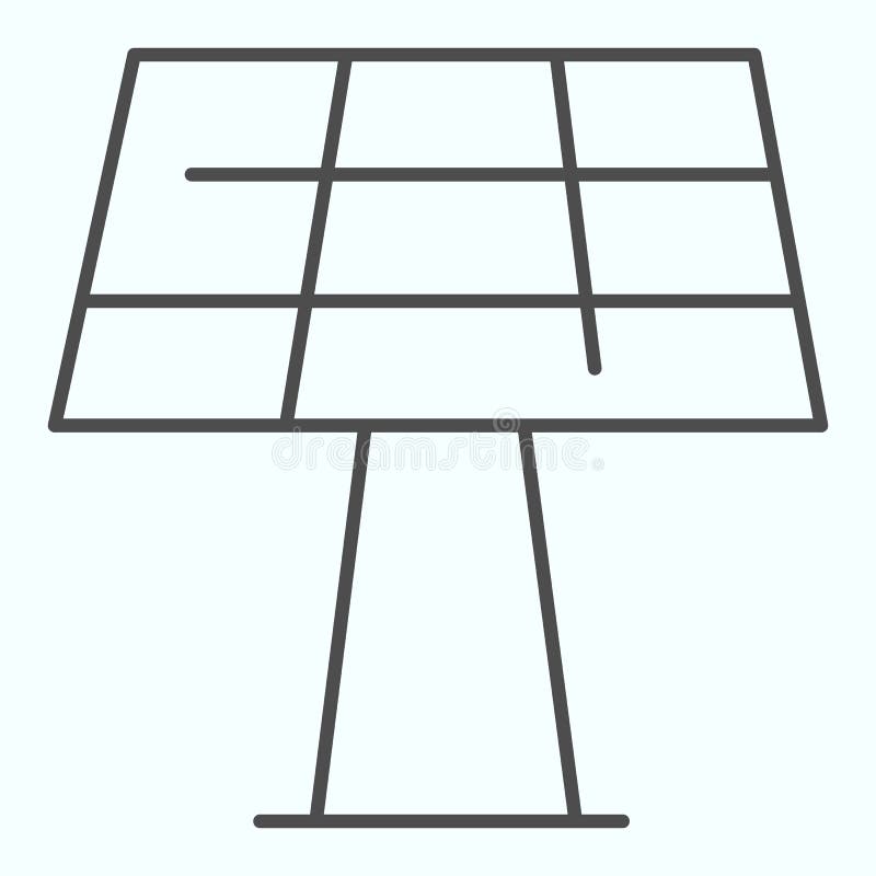 Solar Panel Thin Line Icon. Sun Battery Vector Illustration Isolated on ...