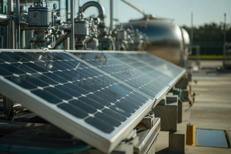 A Solar Panel is on Top of a Cement Slab Stock Illustration ...