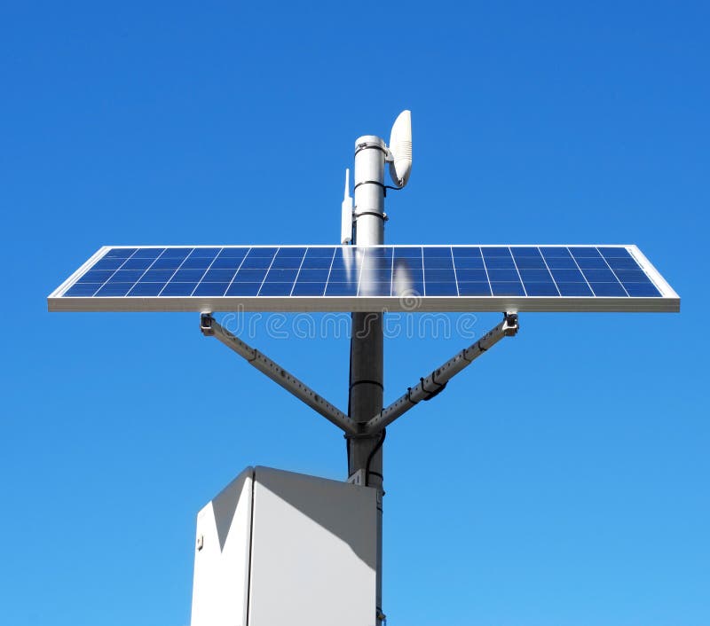 Solar Panel in the Top of a Pole Stock Photo - Image of technology ...