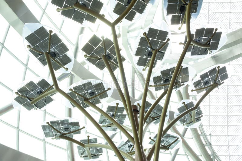Solar Panel Tree Concept. Alternative Energy Stock Image - Image of ...