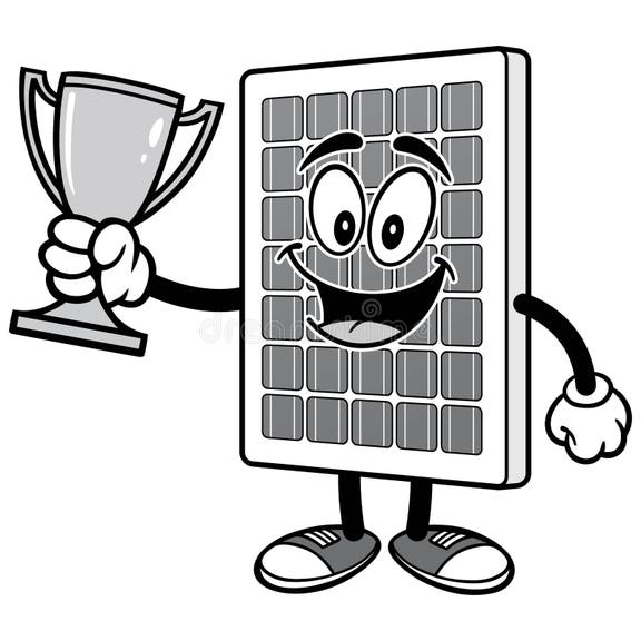 Solar Panel with Trophy Illustration Stock Vector - Illustration of ...