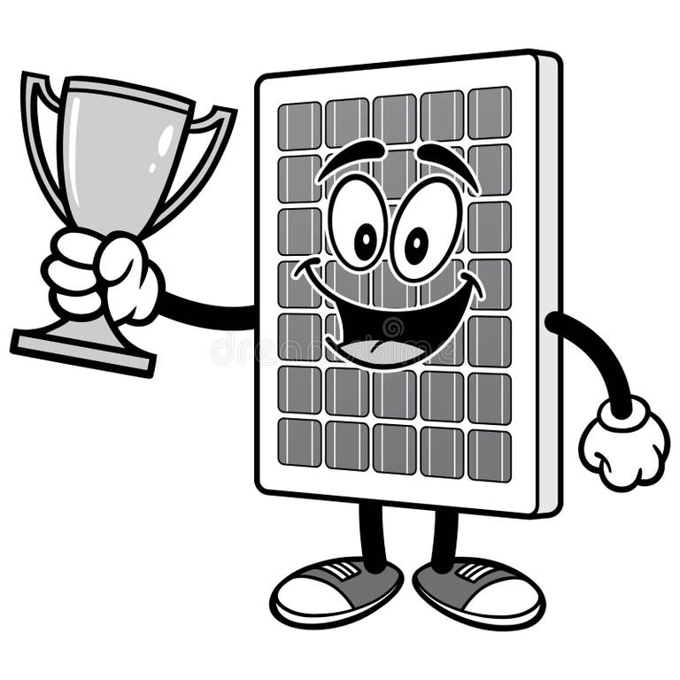 Solar Panel with Trophy Illustration Stock Vector - Illustration of ...