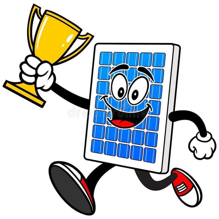 Solar Panel with Trophy stock vector. Illustration of generation - 72948931