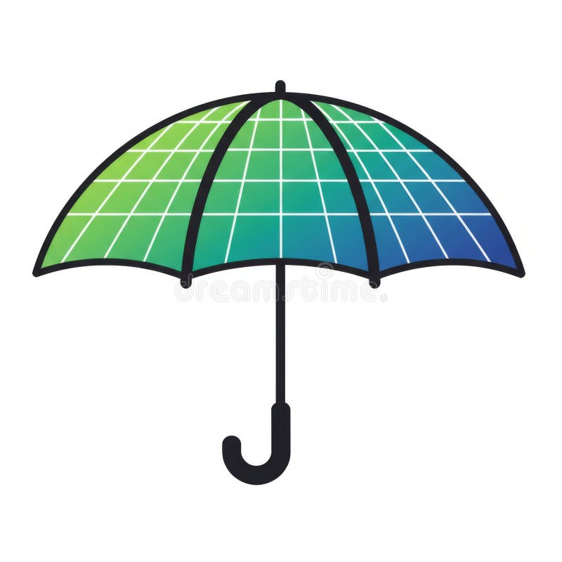Solar Panel Umbrella: Green Blue Gradient Design Stock Illustration ...