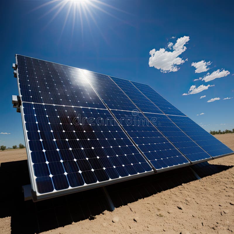 Solar Panel Under Sun. Generative AI Stock Photo - Image of environment ...
