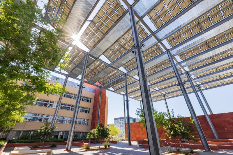 Solar Panel in University of Nevada Las Vegas Stock Photo - Image of ...