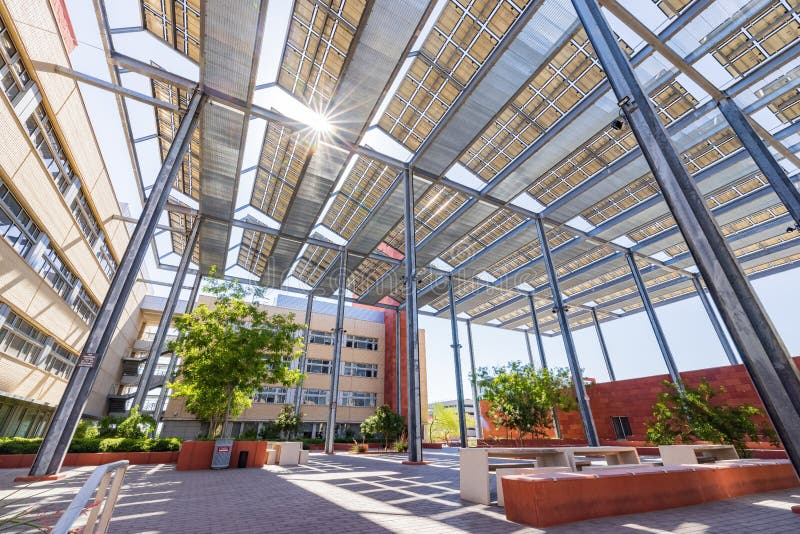 Solar Panel in University of Nevada Las Vegas Stock Image - Image of ...