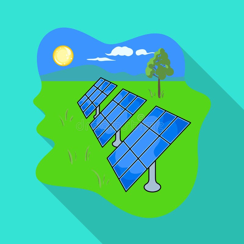 Solar Power Plant Vector Icon.Cartoon Vector Icon Isolated on White ...