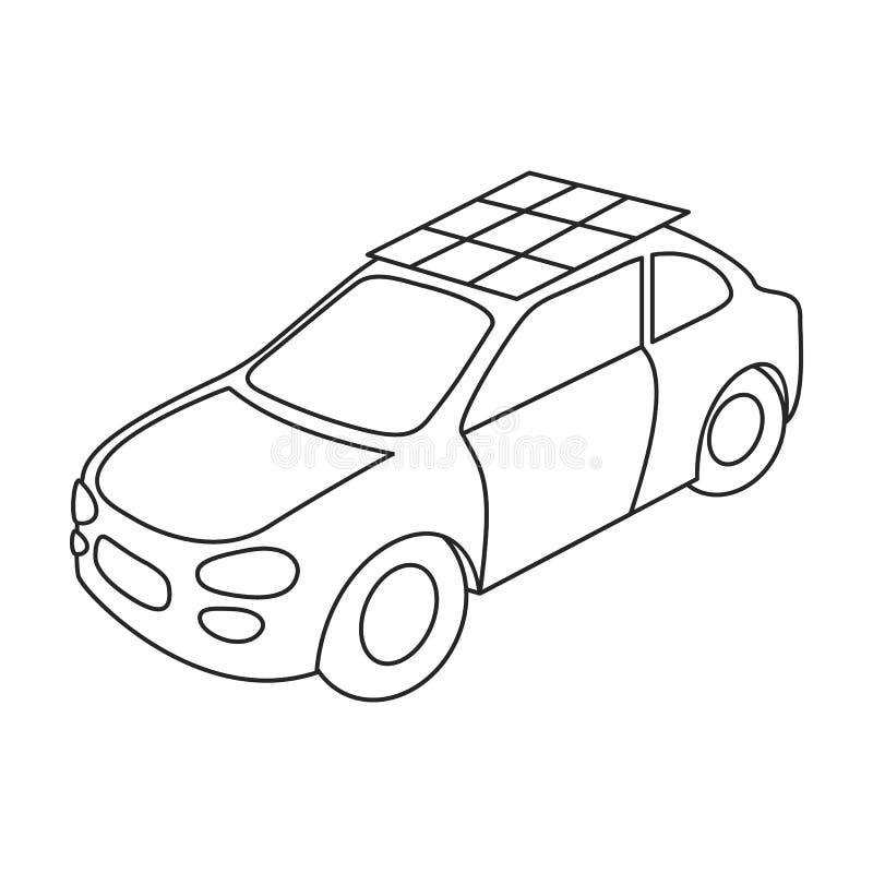 Solar Panel Vector Icon.Outline Vector Icon Isolated on White ...