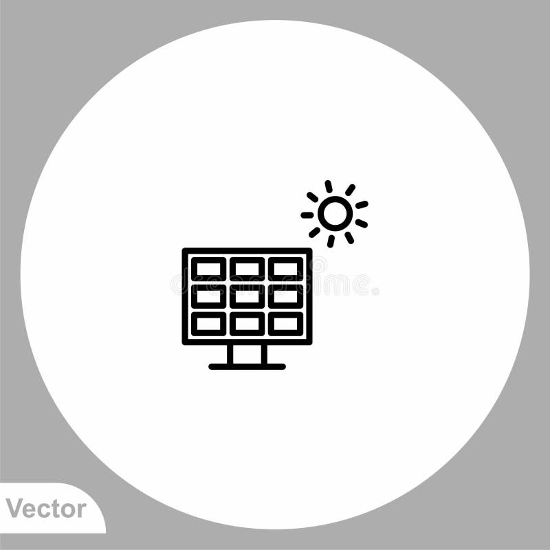 Solar Panel Vector Icon Sign Symbol Stock Vector - Illustration of ...