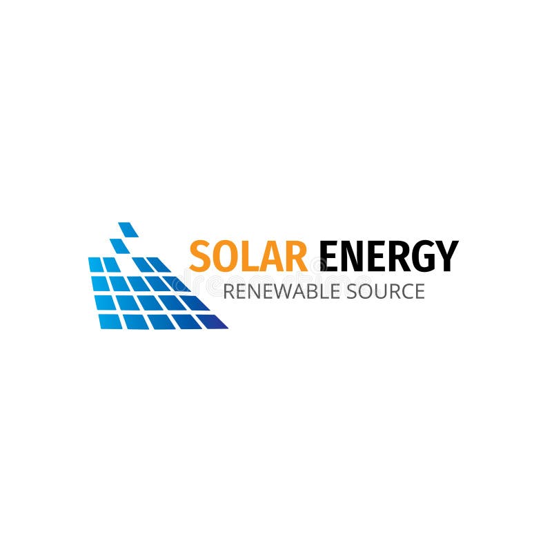 Solar Panel Vector Logo Design for Renewable Electricity Energy Source ...