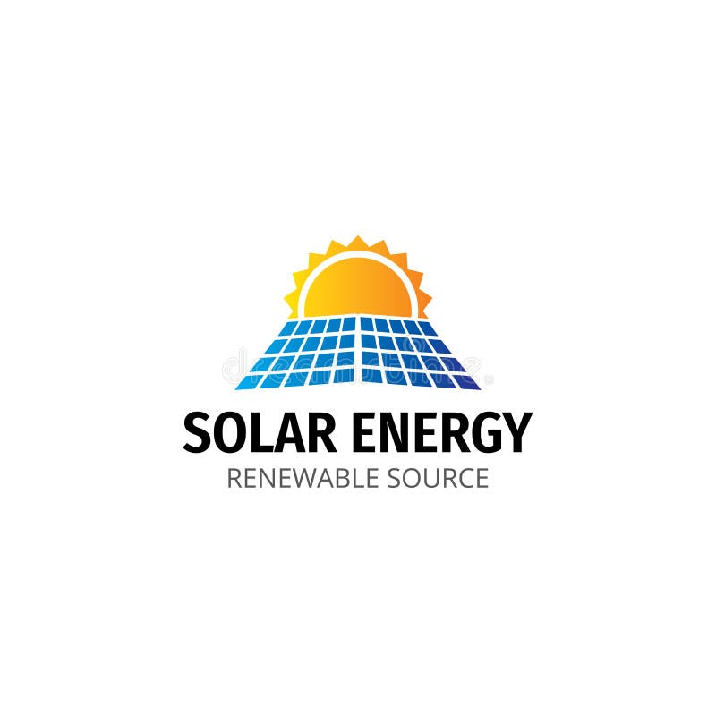 Solar Panel Vector Logo Design for Renewable Electricity Energy Source Company and Research ...