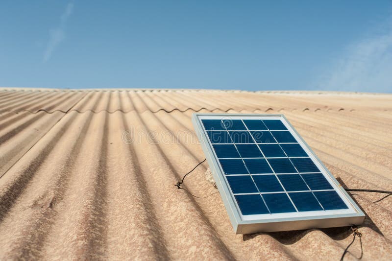 Solar Panel in a Village in Senegal. Stock Image - Image of electricity ...