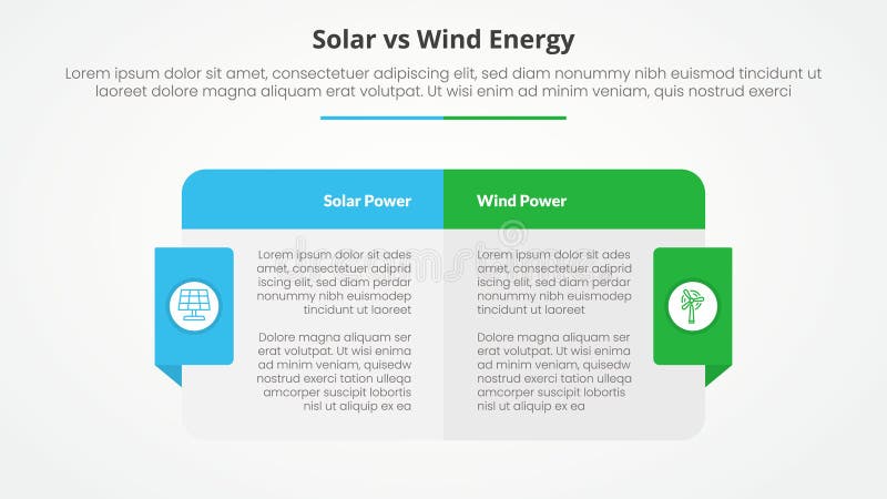 Solar Panel Vs Wind Energy Power Comparison Opposite Infographic ...