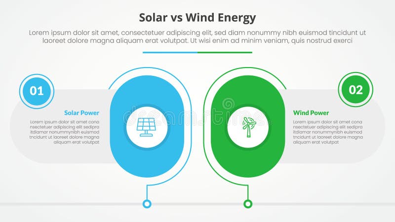 Solar Panel Vs Wind Energy Power Comparison Opposite Infographic ...