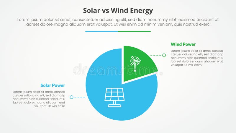 Solar Panel Vs Wind Energy Power Comparison Opposite Infographic Concept for Slide Presentation ...