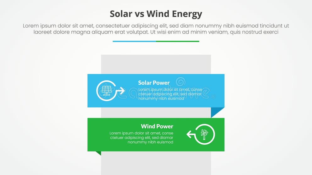 Solar Panel Vs Wind Energy Power Comparison Opposite Infographic ...