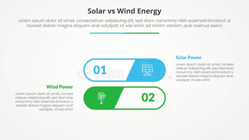 Solar Panel Vs Wind Energy Power Comparison Opposite Infographic ...