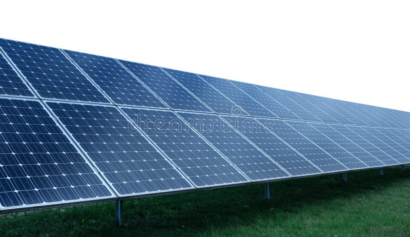 Solar Panel on a White Background. Ecology Stock Image - Image of cell ...
