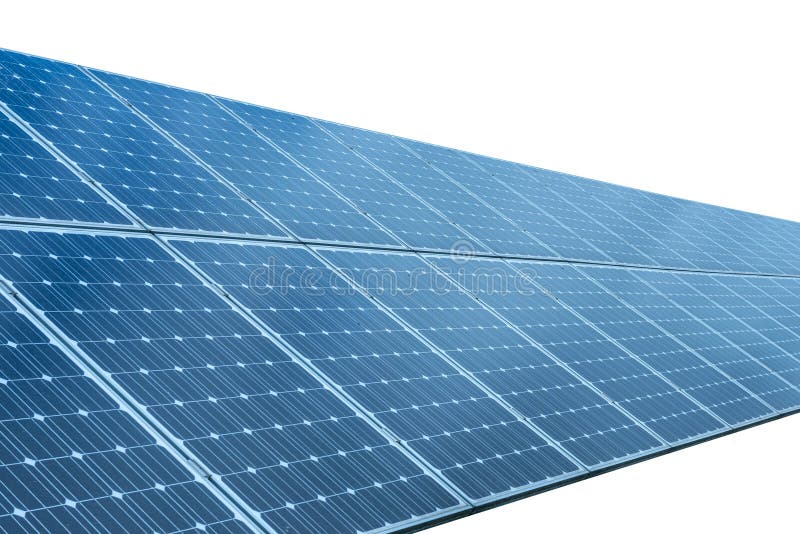 Solar Panel on a White Background. Ecology Stock Image - Image of cell ...