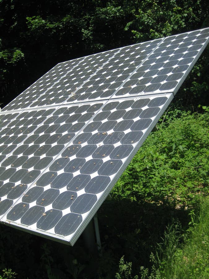Solar panel by the woods stock image. Image of panel - 14751389
