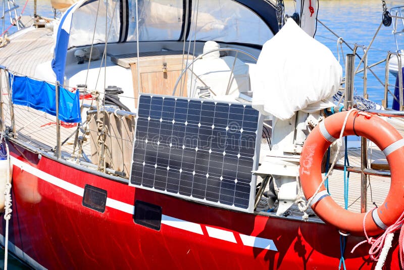 Solar Panel on Yacht, Chania. Editorial Stock Photo - Image of solar ...