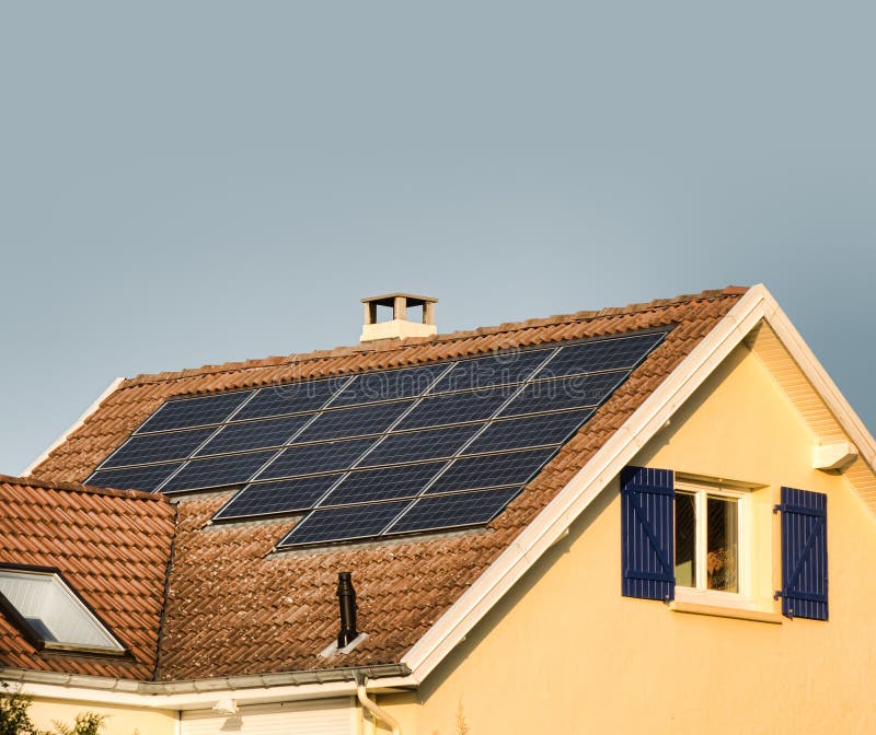 Solar panels stock photo. Image of energy, house, panels - 13078224