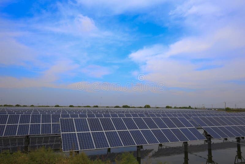 Solar panels stock photo. Image of solar, windfarm, propeller - 224868374