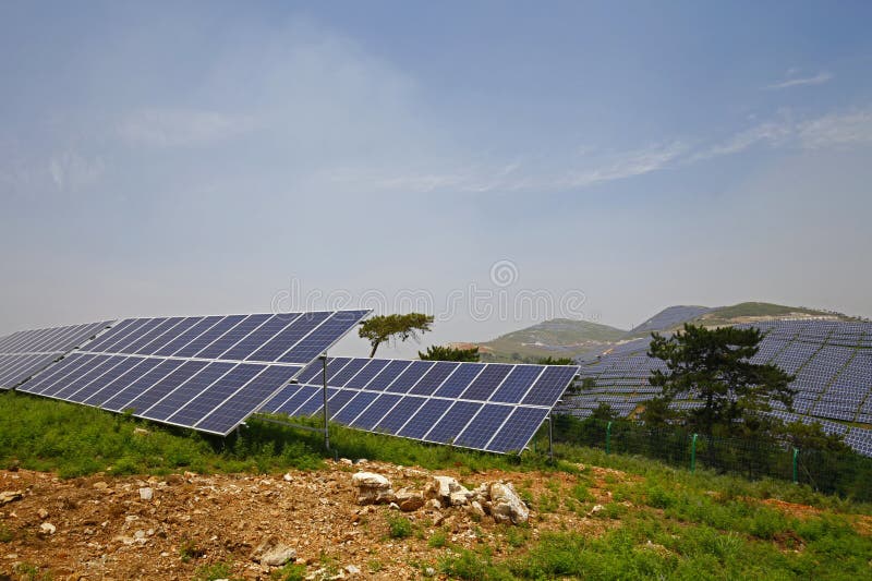 Solar panels stock photo. Image of electric, windfarm - 275798192