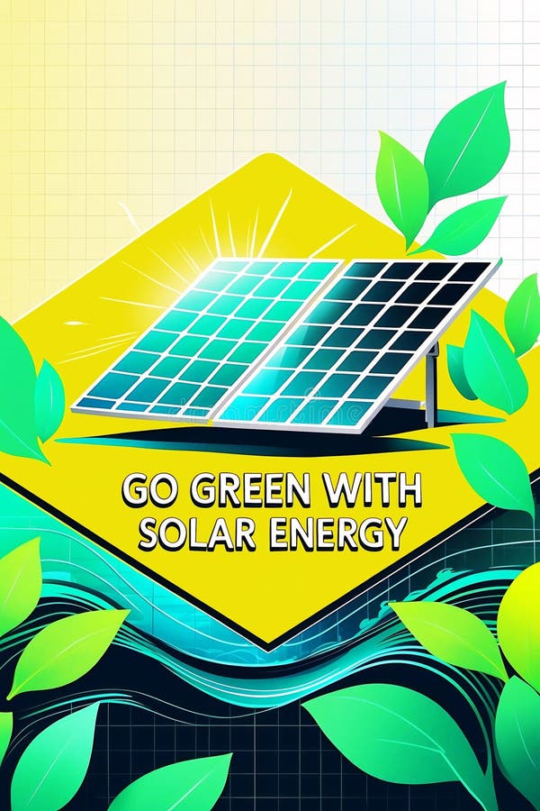 GO GREEN with SOLAR PANELS AI GENERATED IMAGE Stock Illustration ...