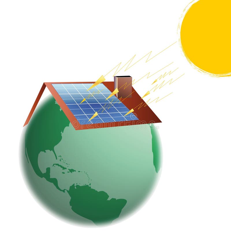 Solar panels stock illustration. Illustration of photovoltaic - 9524521
