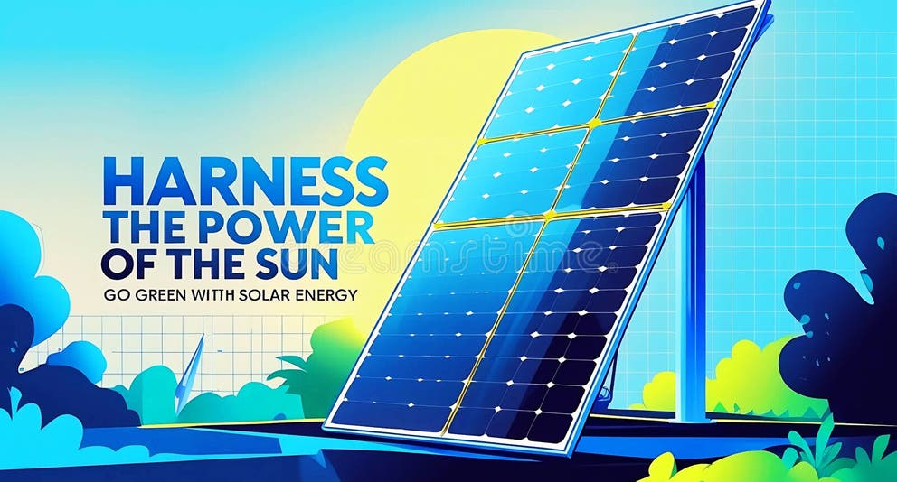 Solar Panels Add Banner AI GENERATED IMAGE Stock Illustration ...