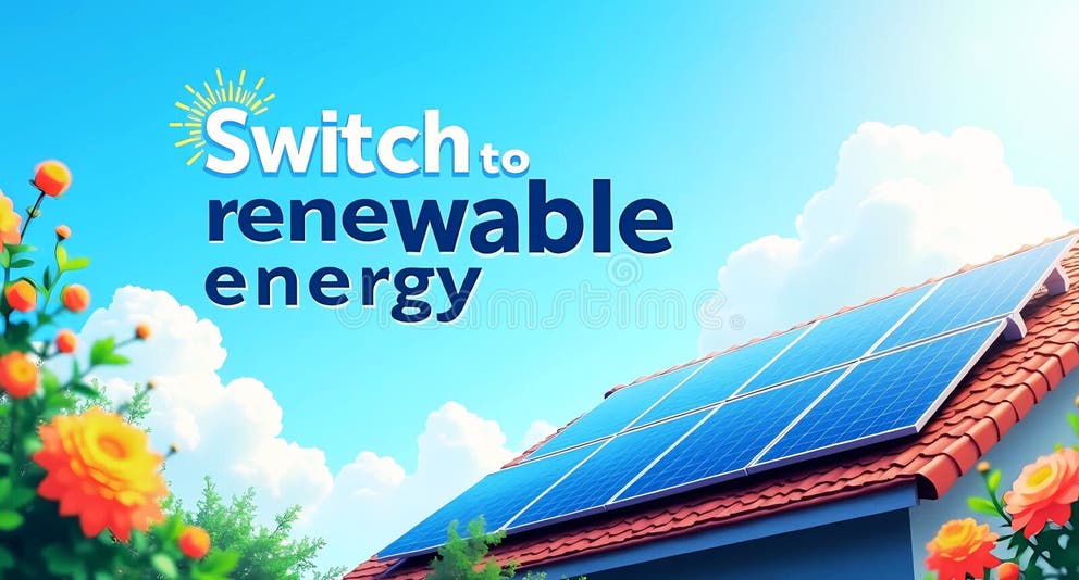 Solar Panels Add Banner AI GENERATED IMAGE Stock Illustration ...