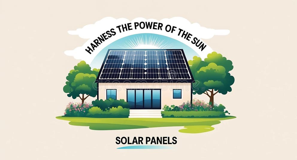Solar Panels Add Banner AI GENERATED IMAGE Stock Illustration ...