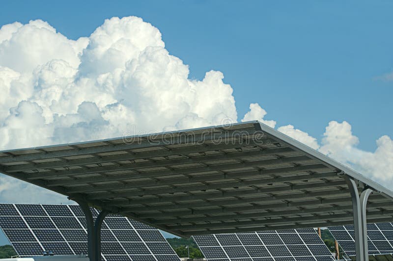 Solar Panels Against Blue Sky Stock Image - Image of sunny, generation ...