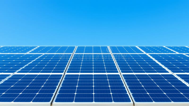 Solar Panels Against a Clear Blue Sky Stock Illustration - Illustration ...