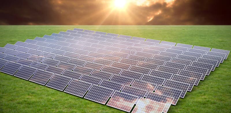 Composite Image of Solar Panels Stock Illustration - Illustration of ...