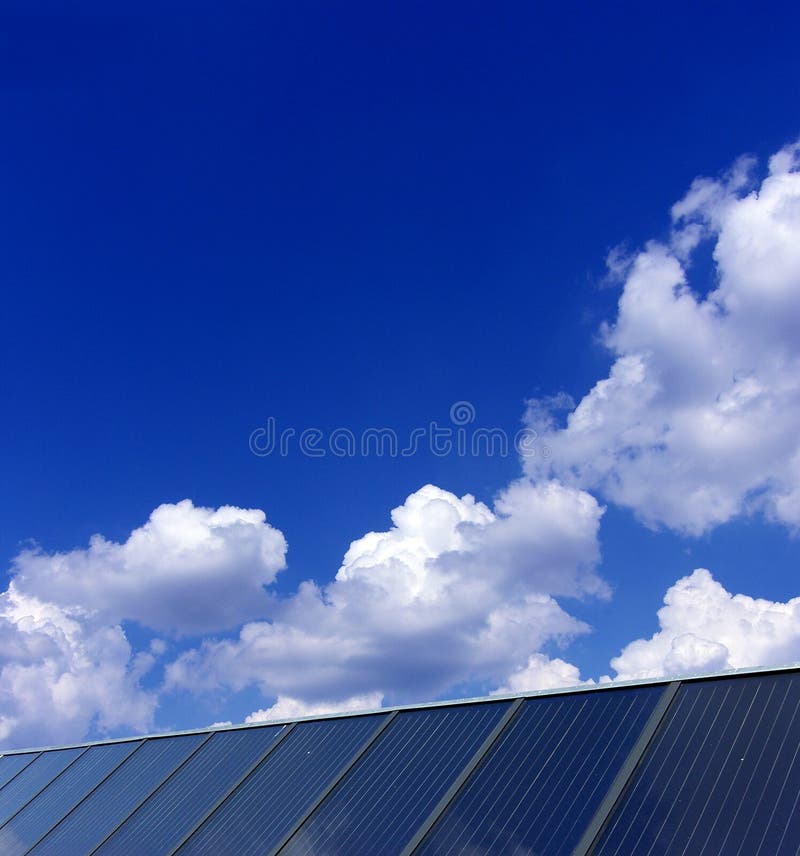 Solar Panels Against the Sky Stock Photo - Image of clouds, outdoor ...