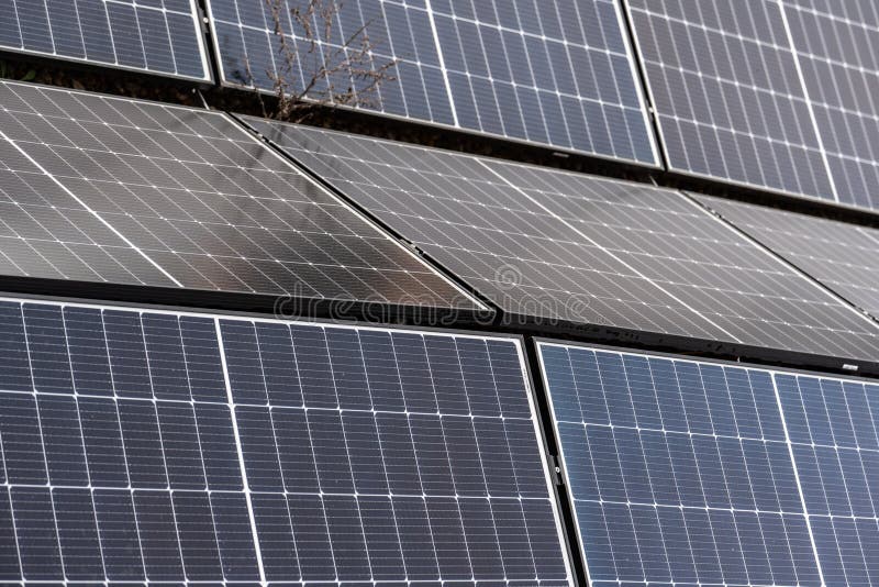 Lot of solar panels stock image. Image of industrial - 265027291