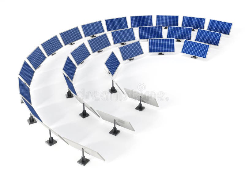 Solar Panels Arranged in Circular Formation Stock Photo - Image of blue ...