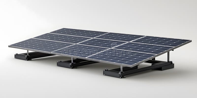 Solar Panels are Arranged on a Mounting System, Showcasing a Modern ...