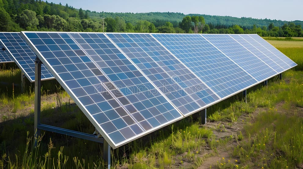 Solar Panels Array Capturing Sunlight for Sustainable Electricity ...
