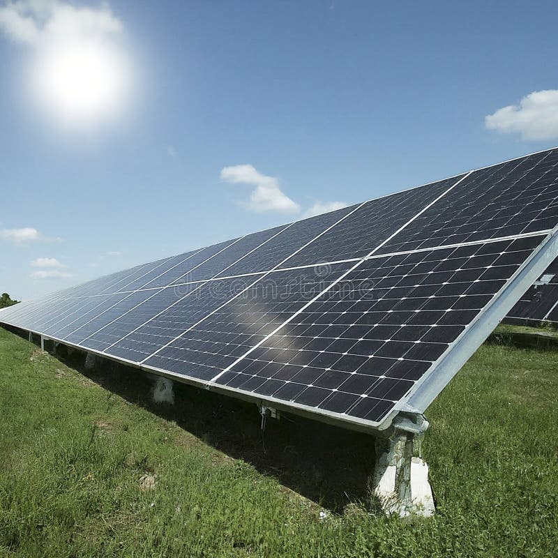 Solar panels array stock illustration. Illustration of skyscraper ...