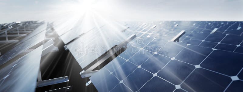 Solar Panels Array System. Photovoltaic, Clean Energy Technology Stock ...