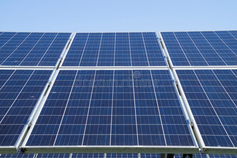 Solar Panels Assembled in Section Stock Image - Image of assembled ...