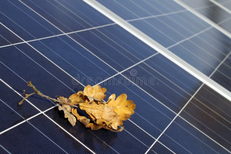 Solar panels in autumn stock image. Image of symbolizing - 46950903