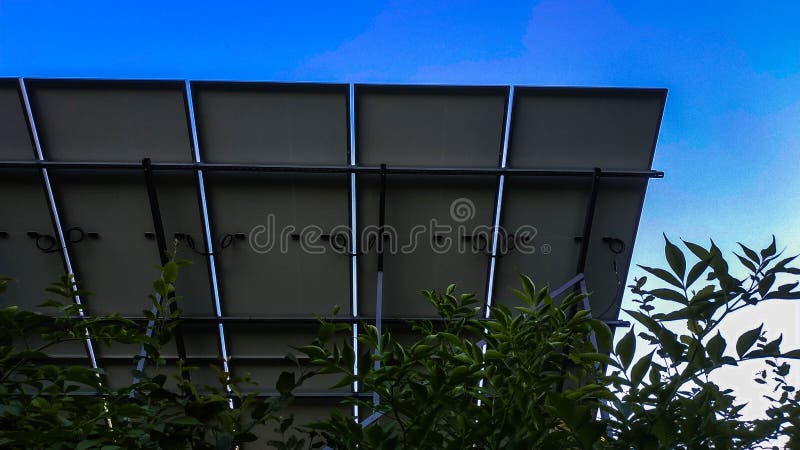 Solar Panels Back Side Under Blue Sky Stock Photos - Free & Royalty ...