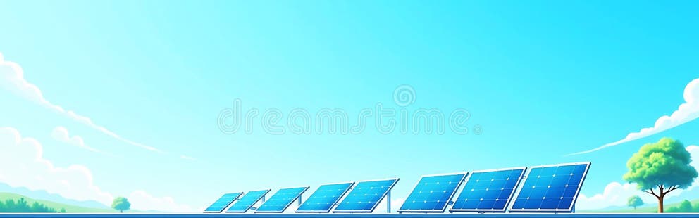 Solar Panels Banner - AI GENERATED IMAGE Stock Illustration ...