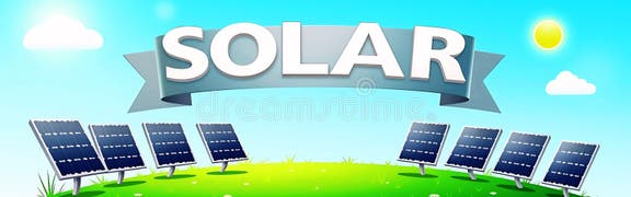 Solar Panels Banner - AI GENERATED IMAGE Stock Illustration ...
